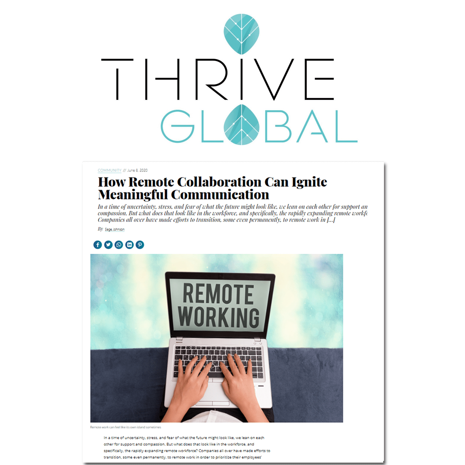 Thrive Global: How Remote Collaboration Can Ignite Meaningful ...